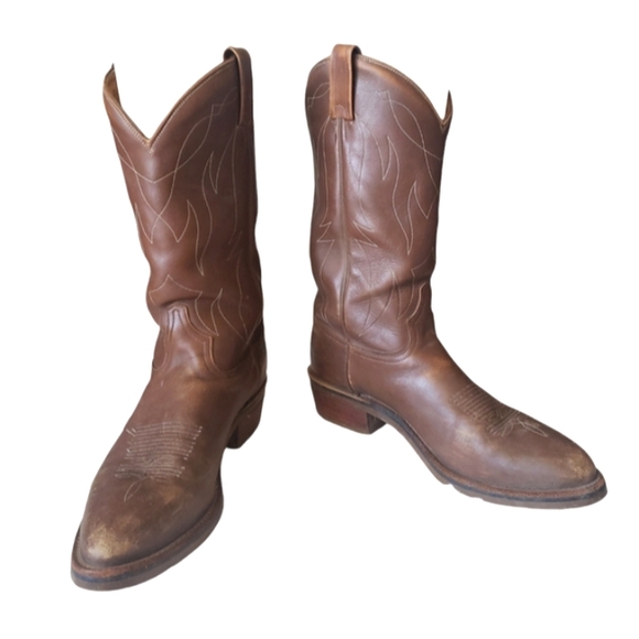 Tony Lama | Shoes | Vintage Usa Tony Lama Style 43 Brown Cognac Roper ...